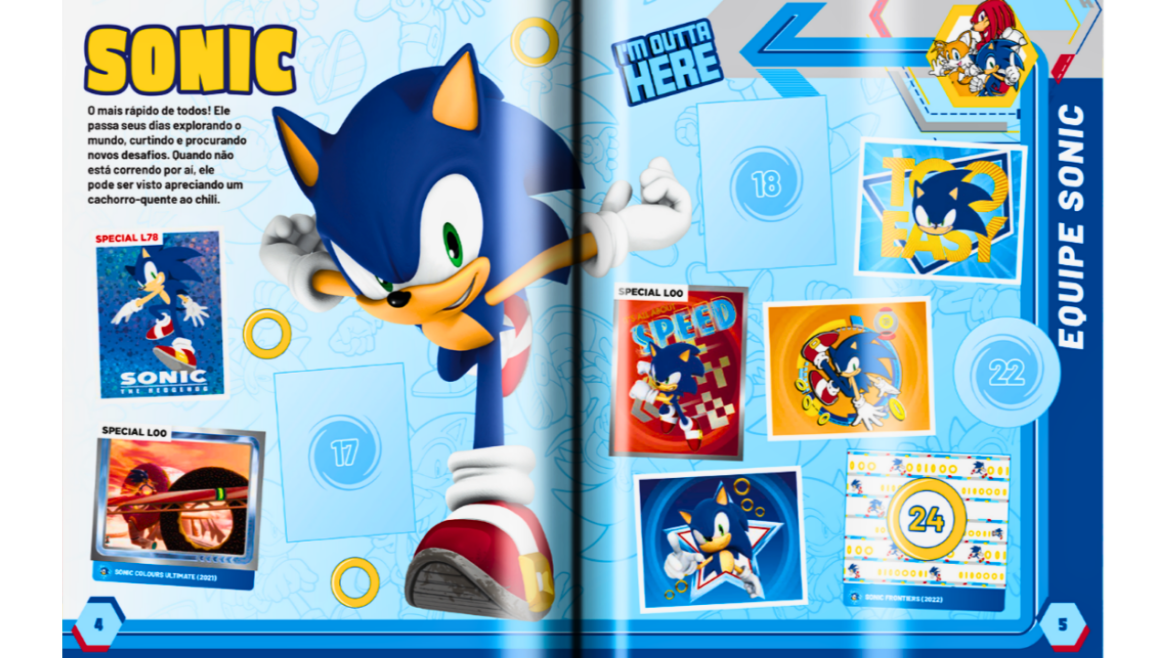 Álbum de figurinhas do Sonic: Panini lança coleção oficial com cromos ...